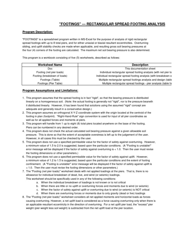 Crane Tower MC - 125 - Footing Stability | PDF | Parameter (Computer Programming) | Spreadsheet