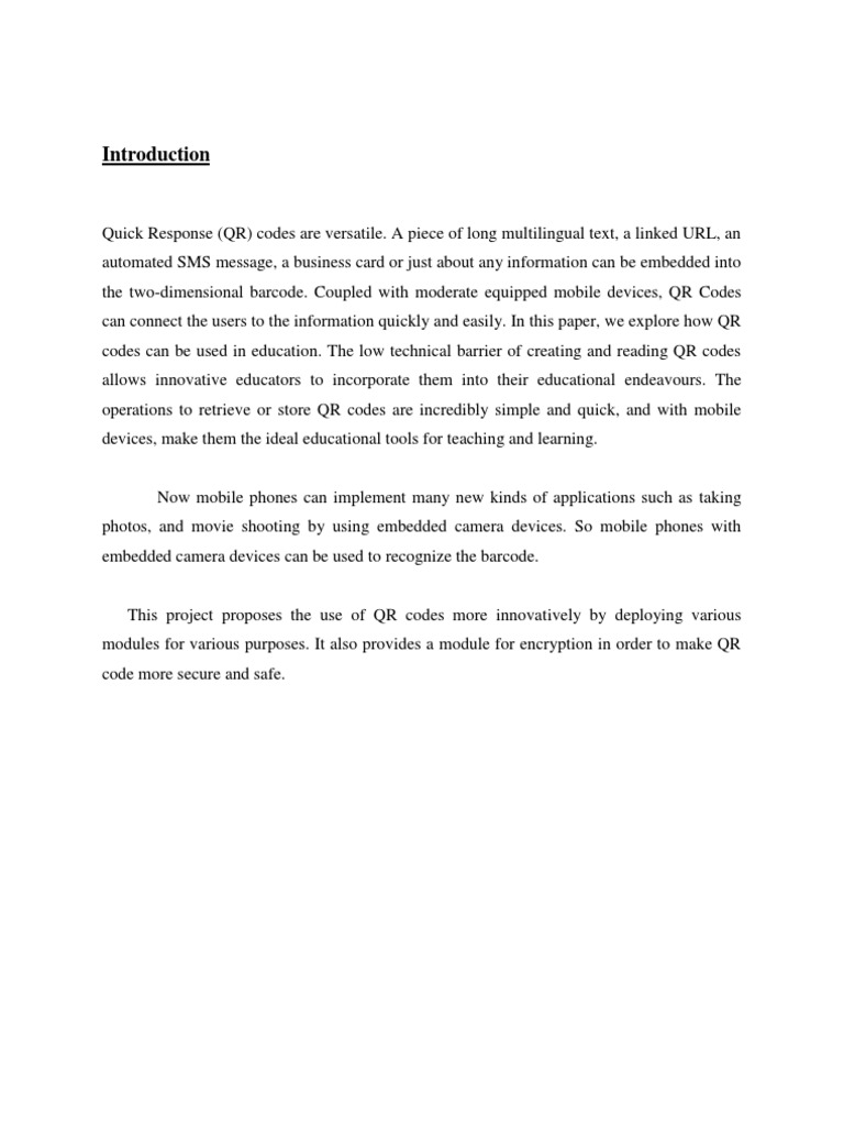 QR Code Final Report | PDF | Qr Code | Encryption