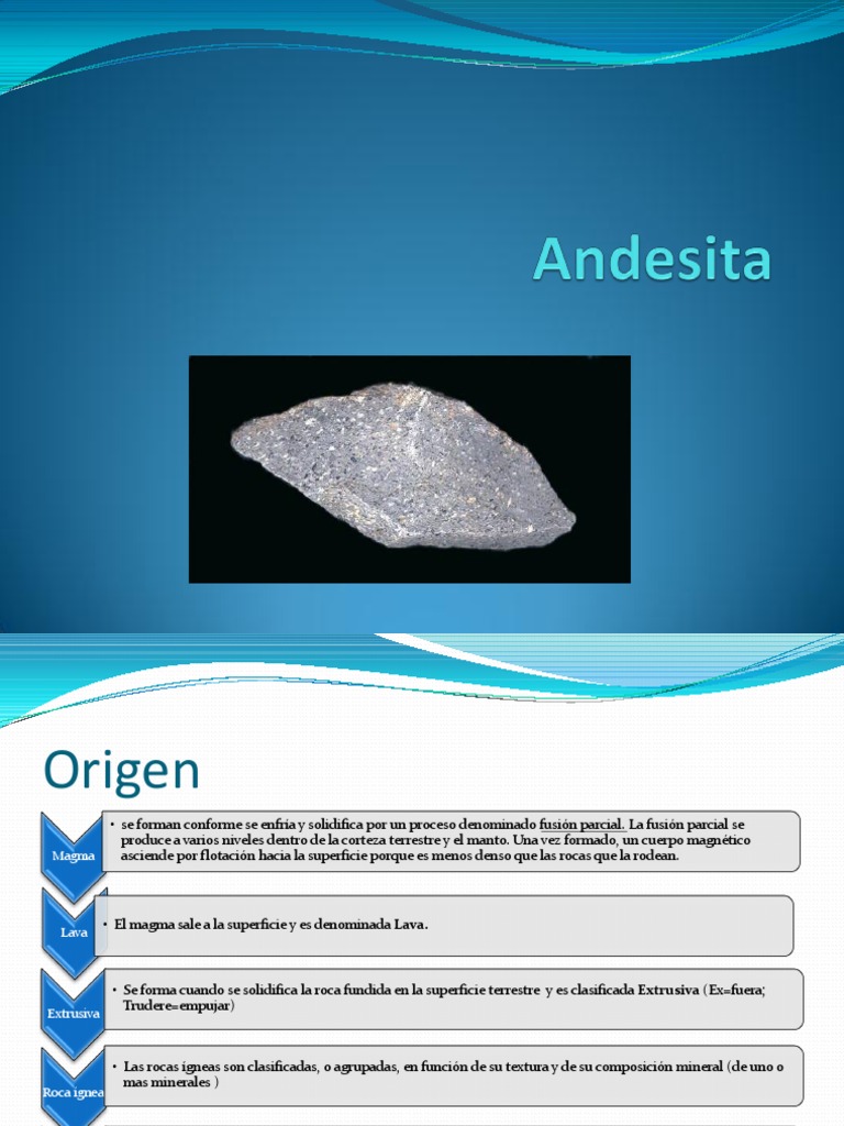 Guía de la Andesita: Origen y Usos | PDF | Minerales | Roca ígnea