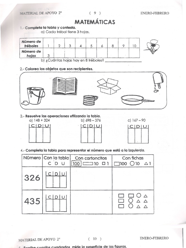 Hojas De Matematicas De Segundo Grado MATEMÁTICA – Segundo