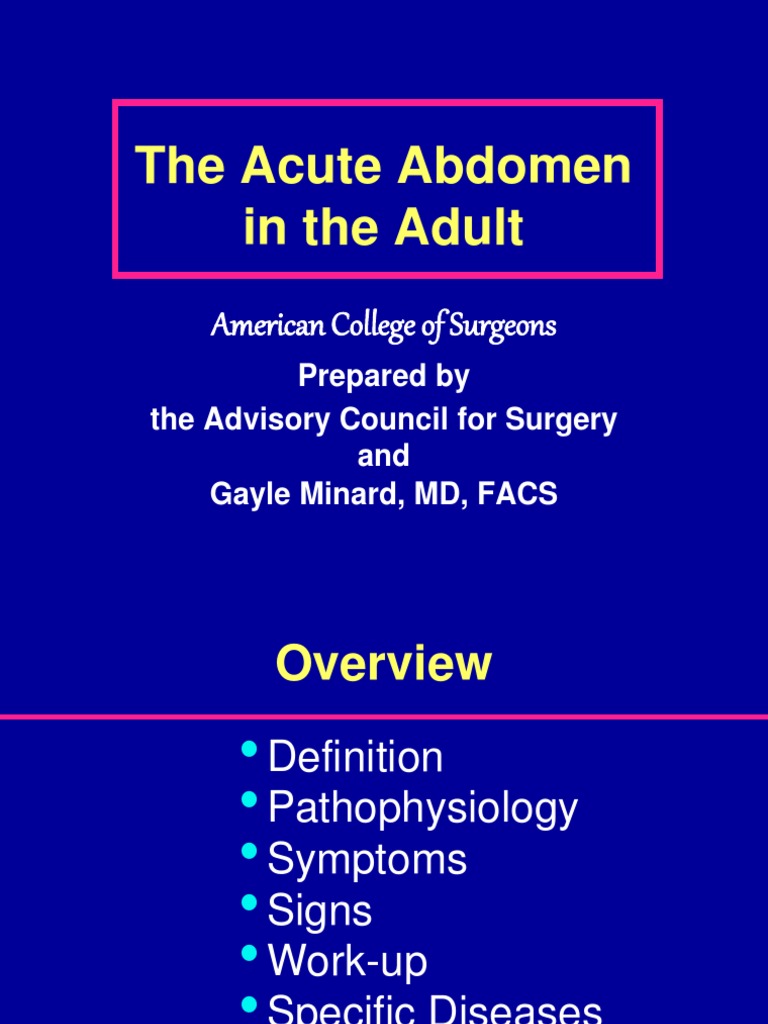 Acute Abdomen PRESENTATION (Ingles) | PDF | Gastroenterology | Clinical ...