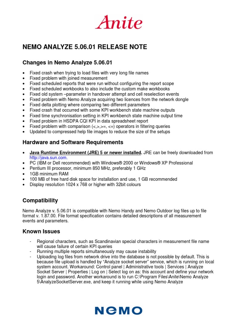 RN Nemo Analyze 5.06.01 | PDF