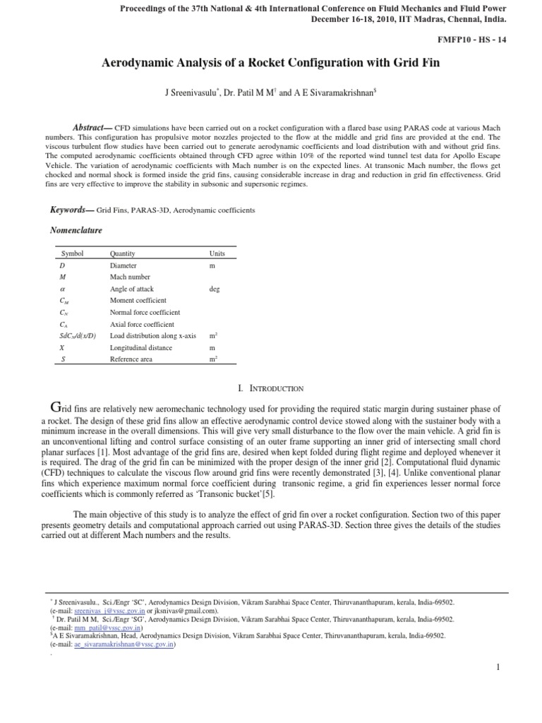 Aerodynamic Analysis of a Rocket Configuration with Grid Fin: Effects of Grid Fins on ...