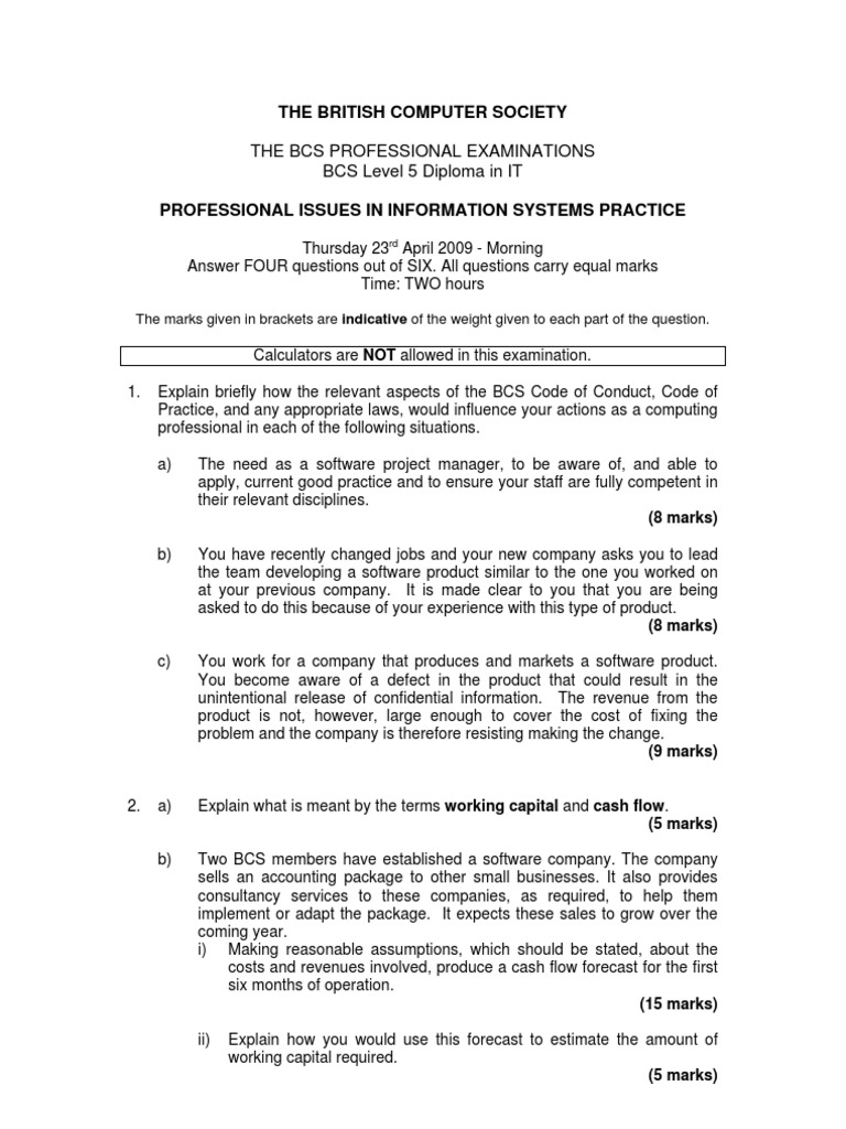 The British Computer Society: The Bcs Professional Examinations BCS ...