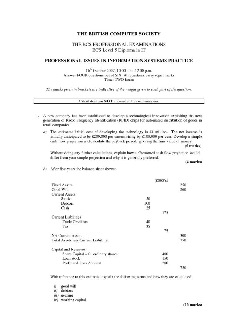 The British Computer Society: The Bcs Professional Examinations BCS ...