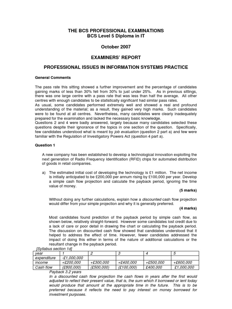 The Bcs Professional Examinations BCS Level 5 Diploma in IT October ...