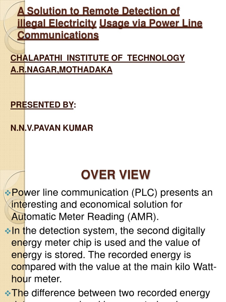 A Solution To Remote Detection of Illegal Electricity Usage Via Power ...