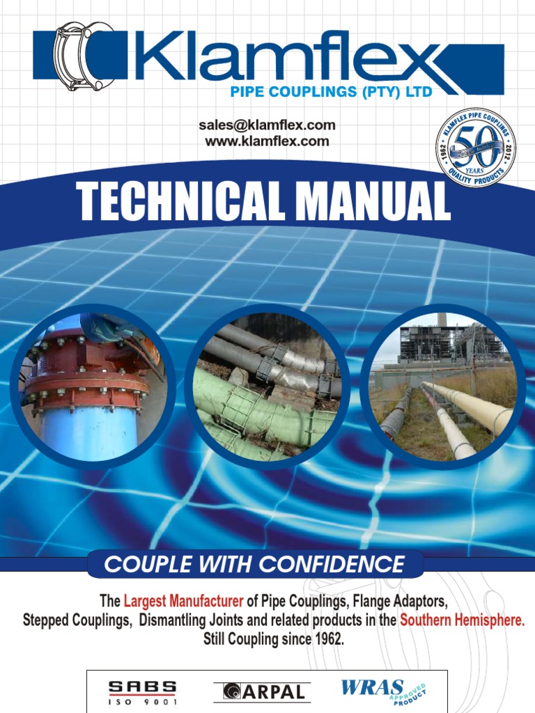 Klamflex Pipe Couplings Manual | PDF | Pipe (Fluid Conveyance) | Screw