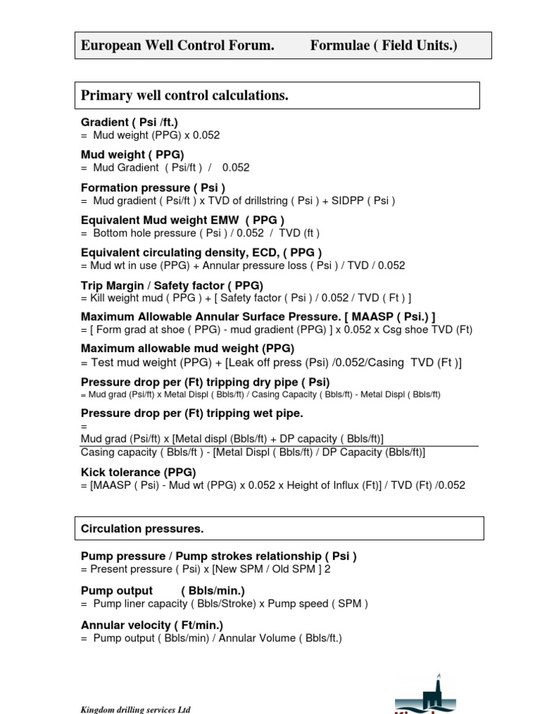 Well Control Calculations | PDF | Gases | Chemical Engineering