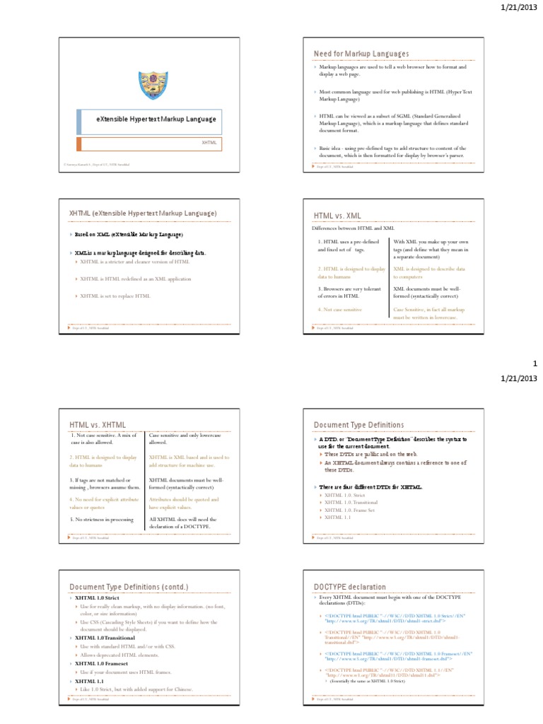 Guide To Xhtml Pdf Html Html Element