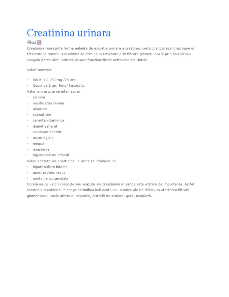 Creatinina Urinara | PDF