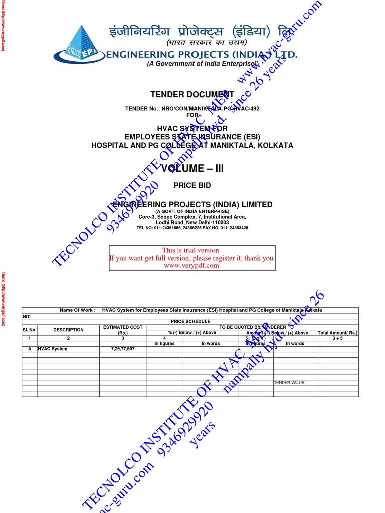 Supply, Installation, Testing and Commissioning of HVAC System for ...