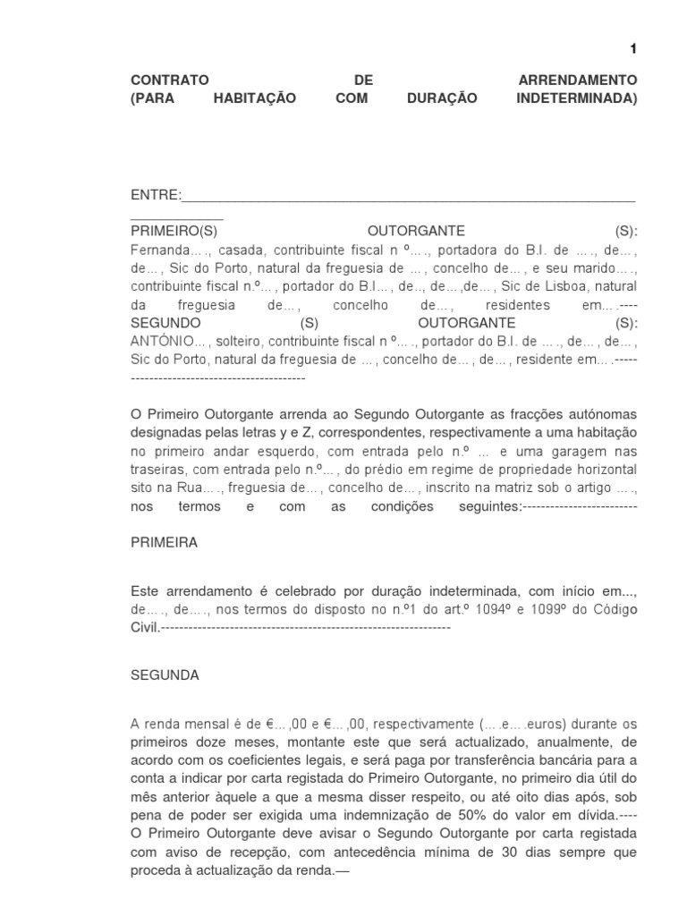 Minutas Contratos de Arrendamento Urbano.2 | PDF | Proprietário | Leasing