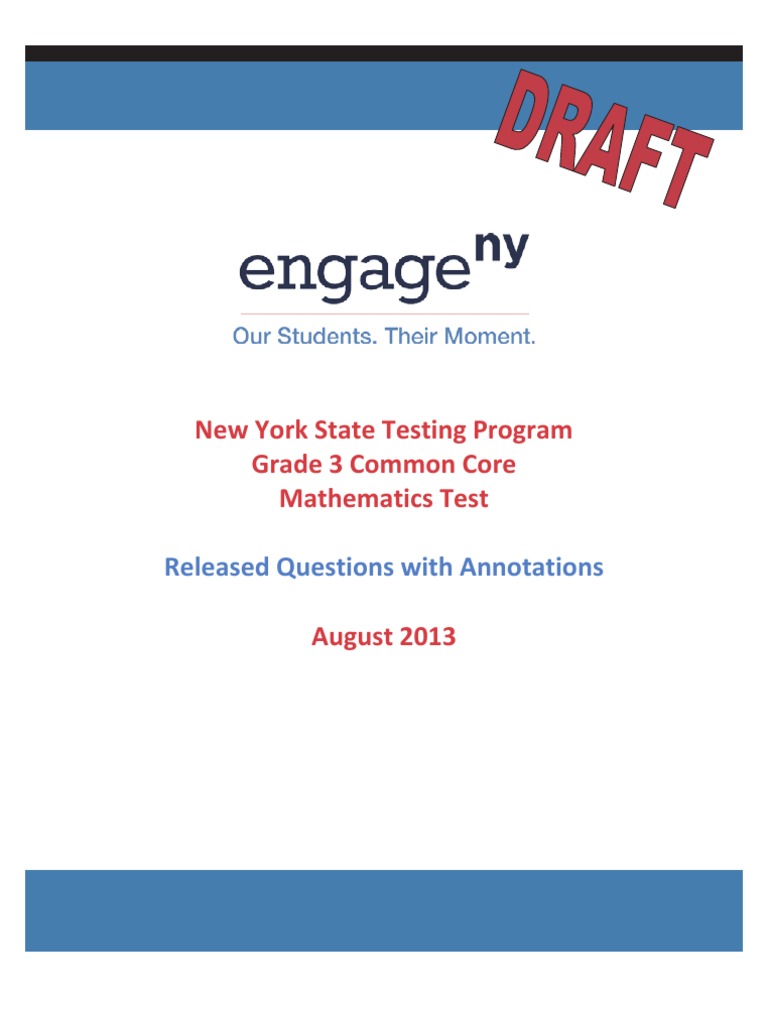 Grade 3 Common Core Math Test Questions | PDF | Multiple Choice ...