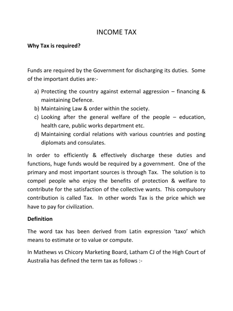 Income Tax: Why Tax Is Required? | Download Free PDF | Income Tax In ...