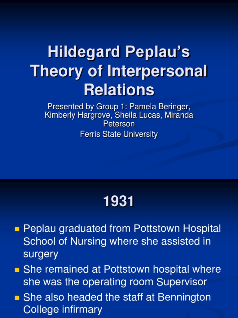Hildegard Peplaus Theory of Interpersonal Relations | PDF | Nursing ...