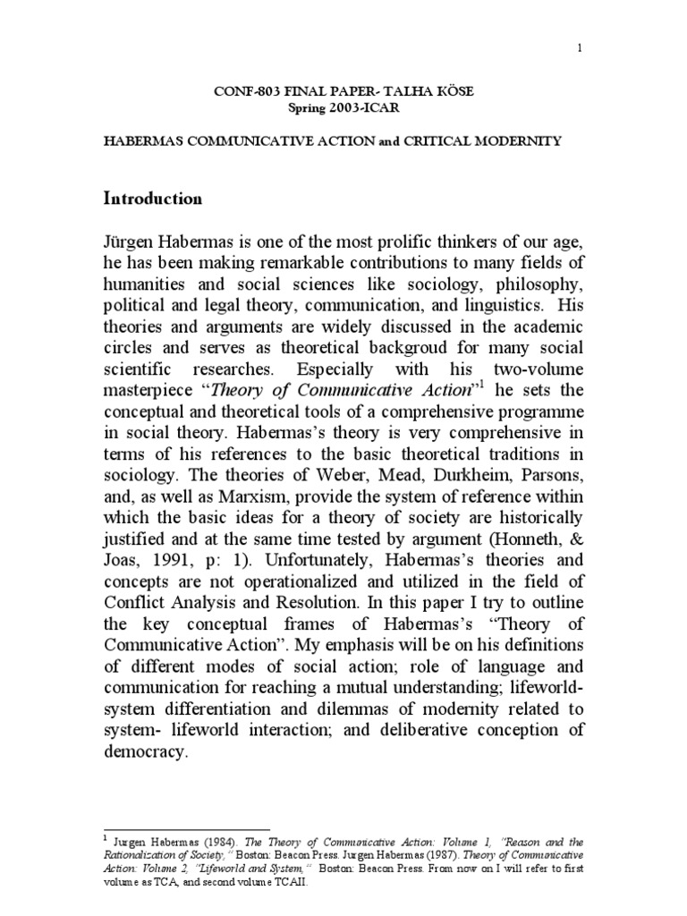 Jurgen Habermas and His Theory | PDF | Jürgen Habermas | Critical Theory