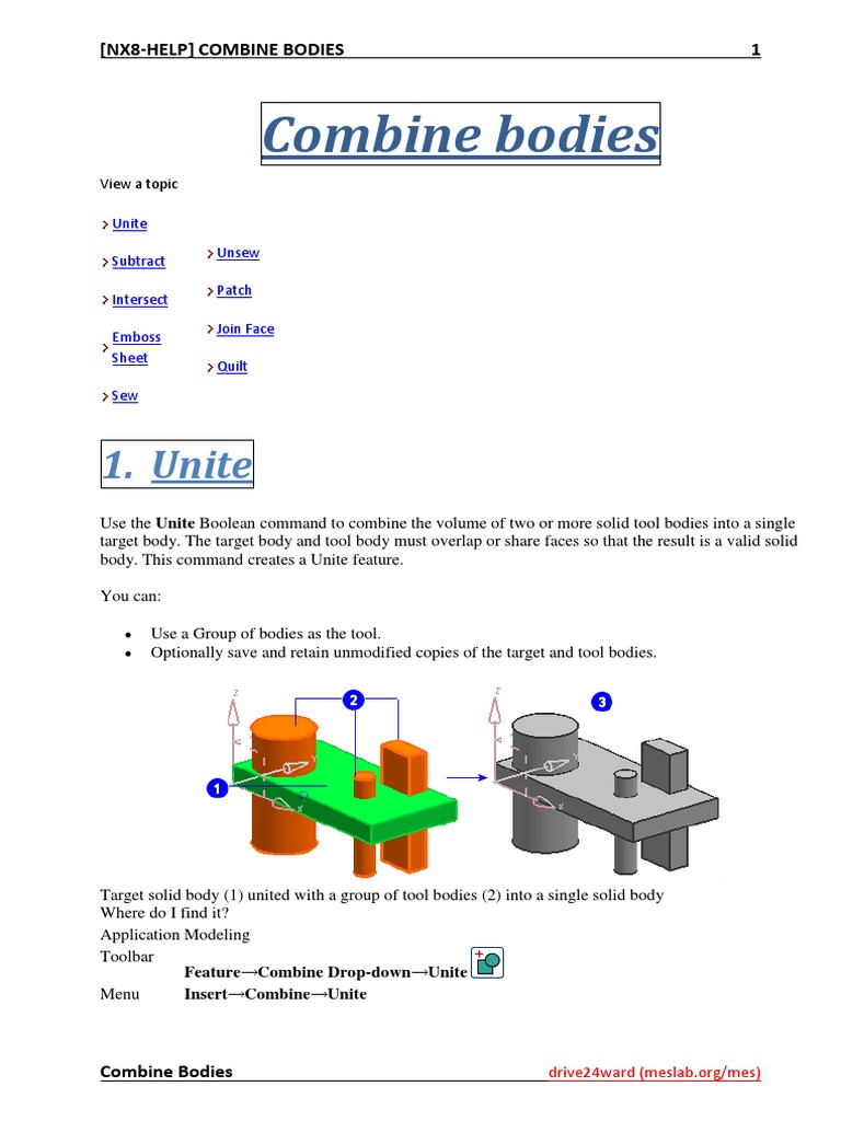 CAD Boolean Operations Guide | PDF | Sewing | Cartesian Coordinate System