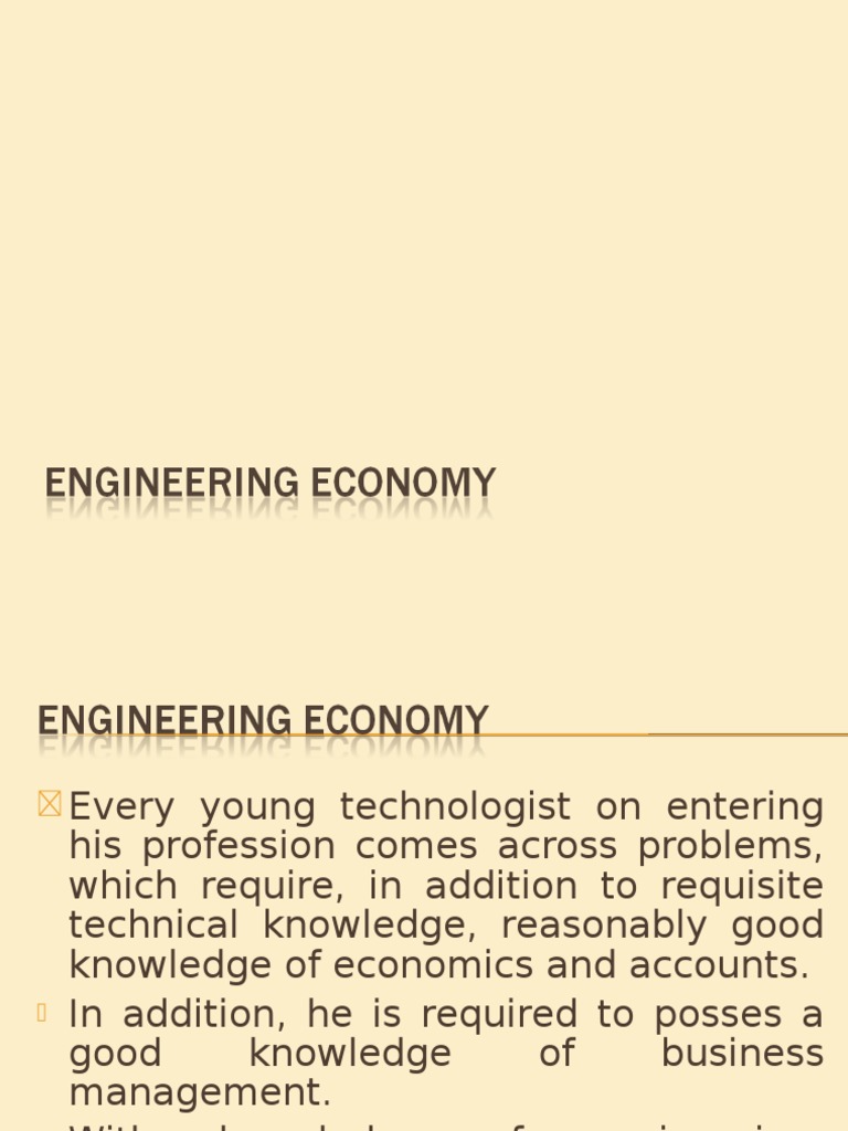 Engineering Economy. Introduction | PDF | Feasibility Study | Cost ...