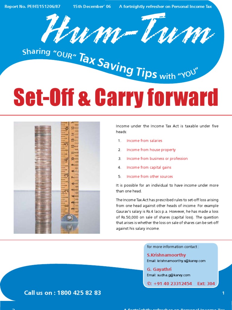 Set Off & Carry Forward Chart | PDF | Income Tax | Taxes