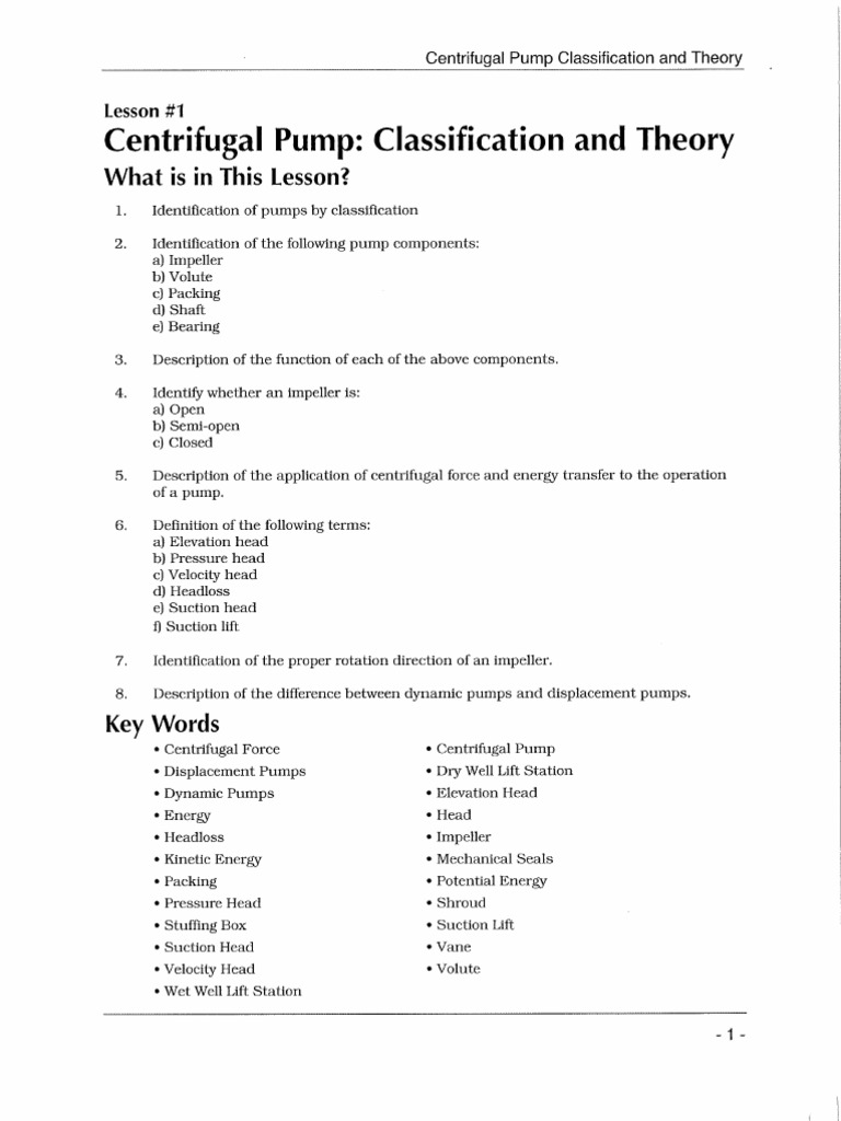 Chapter 1 Centrifugal Pump Theory | PDF