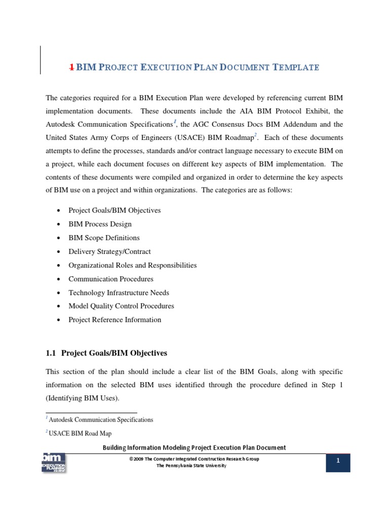 BIM Project Execution Plan Document Template | Building Information Modeling | Communications ...
