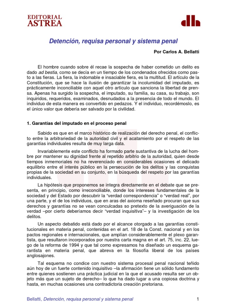 Detención, Requisa Personal y Sistema Penal | Descargar gratis PDF ...