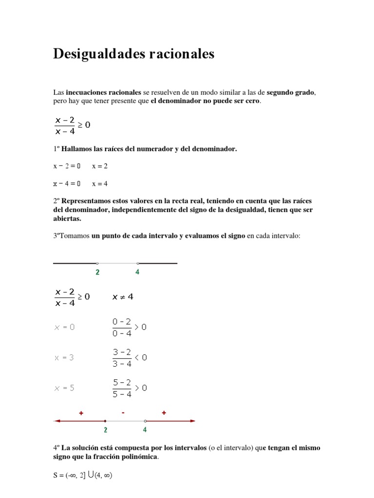 Desigualdades Racionales | PDF