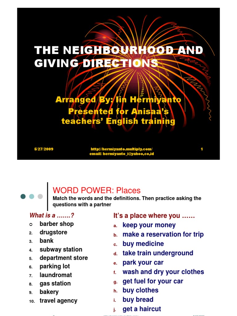 The Neighbour Hood and Giving Directions (Com | PDF