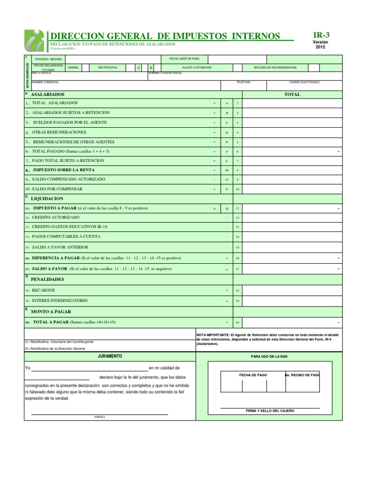 Declaración IR-3 de Retenciones 2023 | PDF | Salario | Impuestos