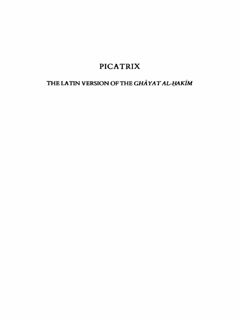 Picatrix Latin Version | PDF