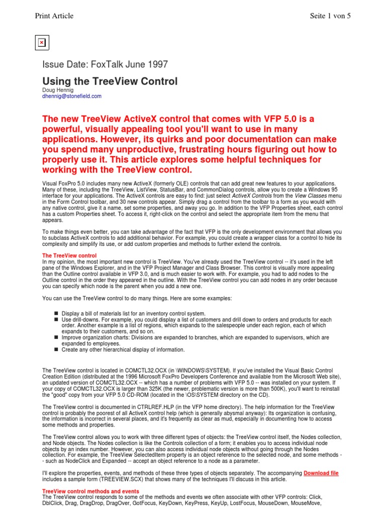 Foxpro Treeview Control | PDF | Database Index | Computer Data