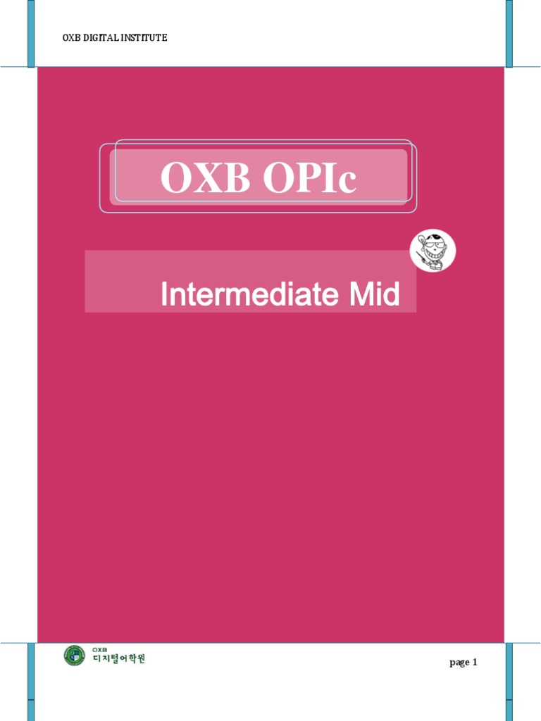 OPIc Book (IM-120Q) | PDF | Restaurants | Employment