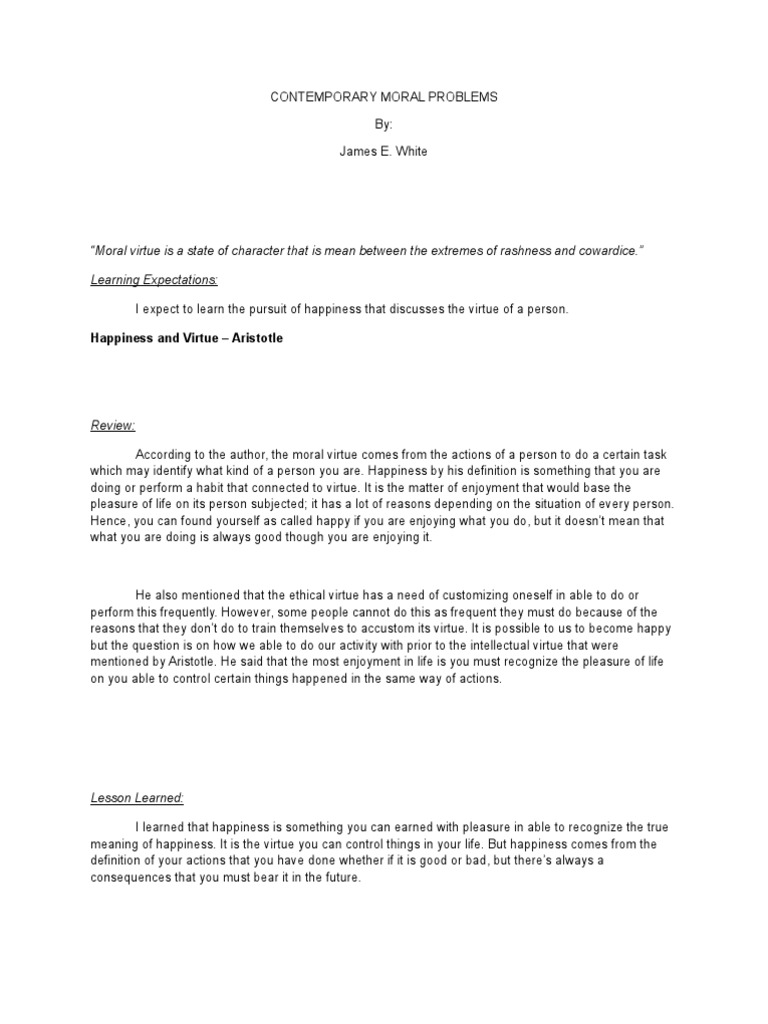 CMP 8 Happinessandvirtue | PDF | Self-Improvement | Career & Growth