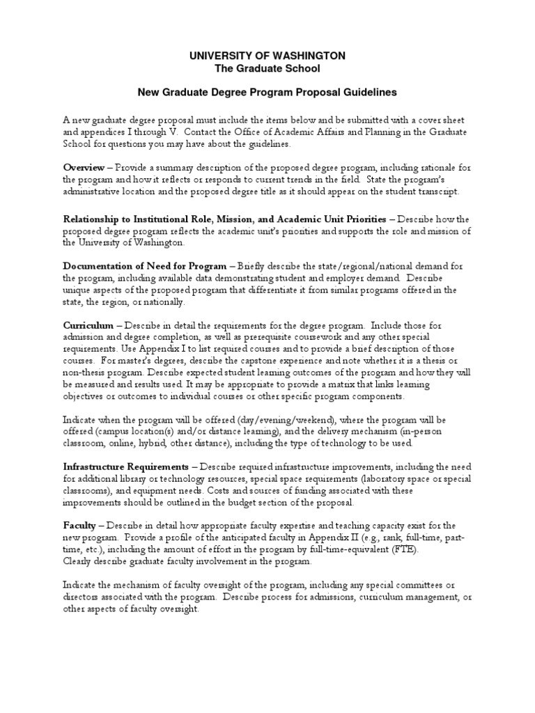 New Degree Program Proposal Guidelines | PDF | Graduate School ...