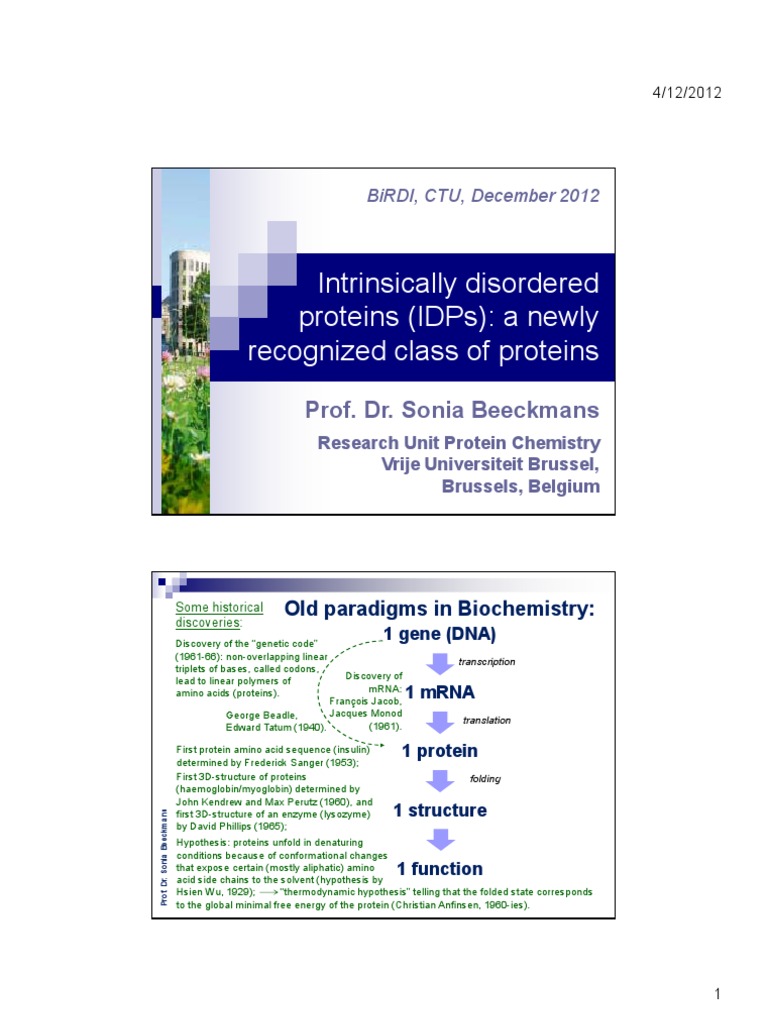 Intrinsically Disordered Proteins | PDF | Protein Folding | Protein Domain