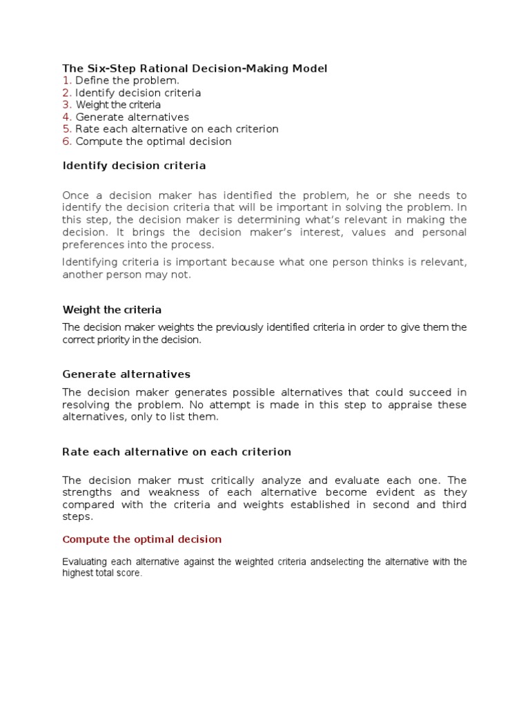 Rational Decision Making | PDF | Decision Making | Creativity