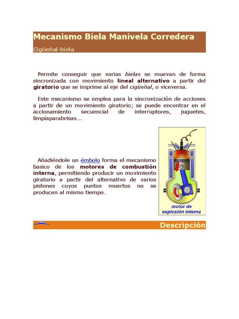 Biela Manivela Corredera | PDF | Pistón | Propulsión