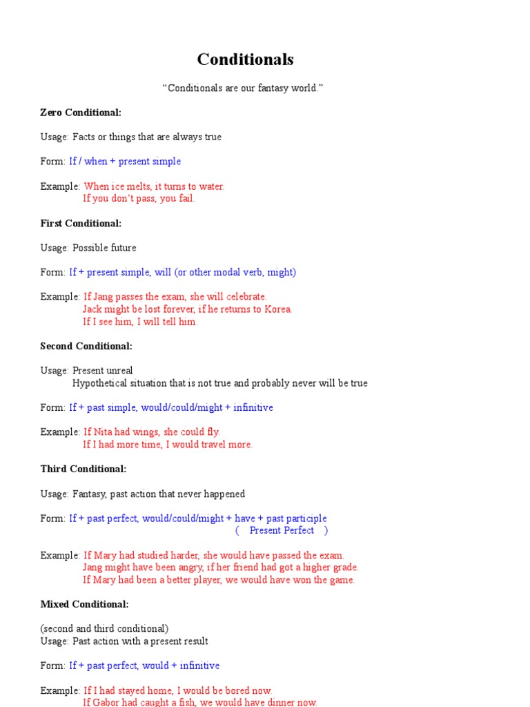 Conditionals | PDF | Language Arts & Discipline