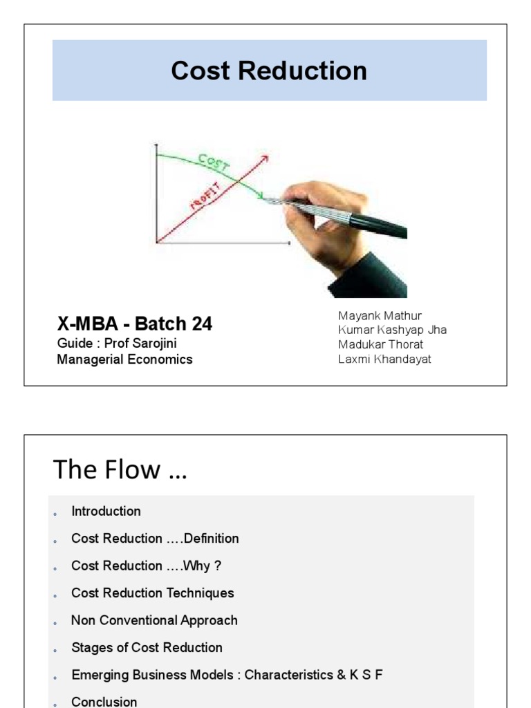 Cost Reduction | PDF | Supply Chain | Supply Chain Management