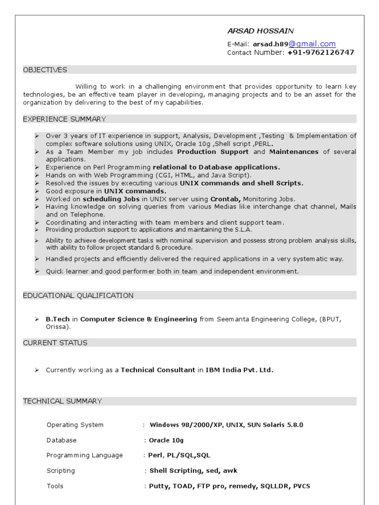 Number: +91-9762126747 Objectives: Arsad.h89 | Download Free PDF | Scripting Language | Oracle ...