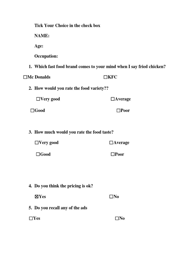 MC Donalds KFC | PDF