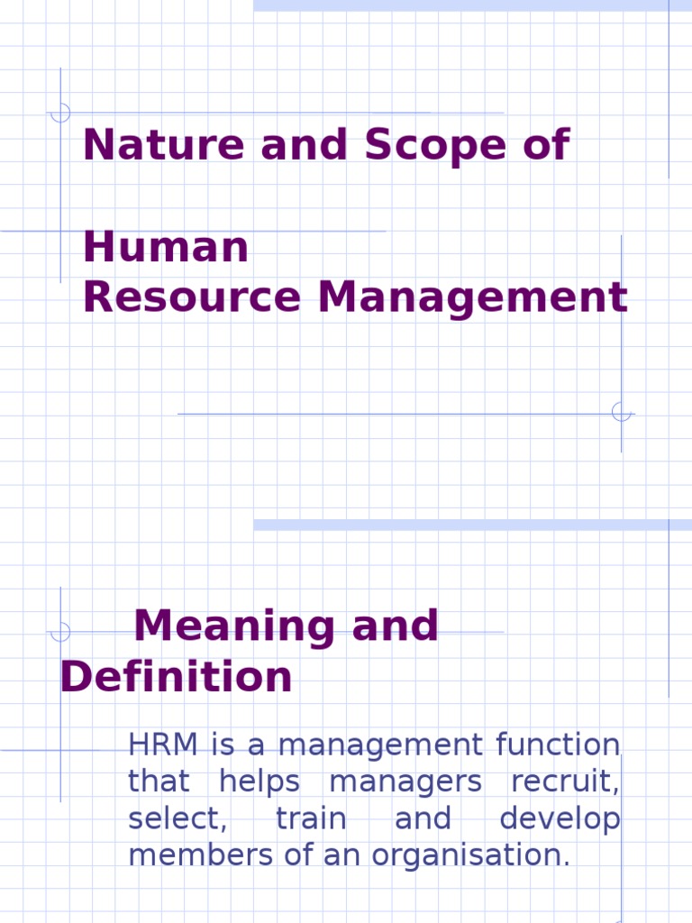 Nature and Scope of Human Resource Management | Human Resource ...