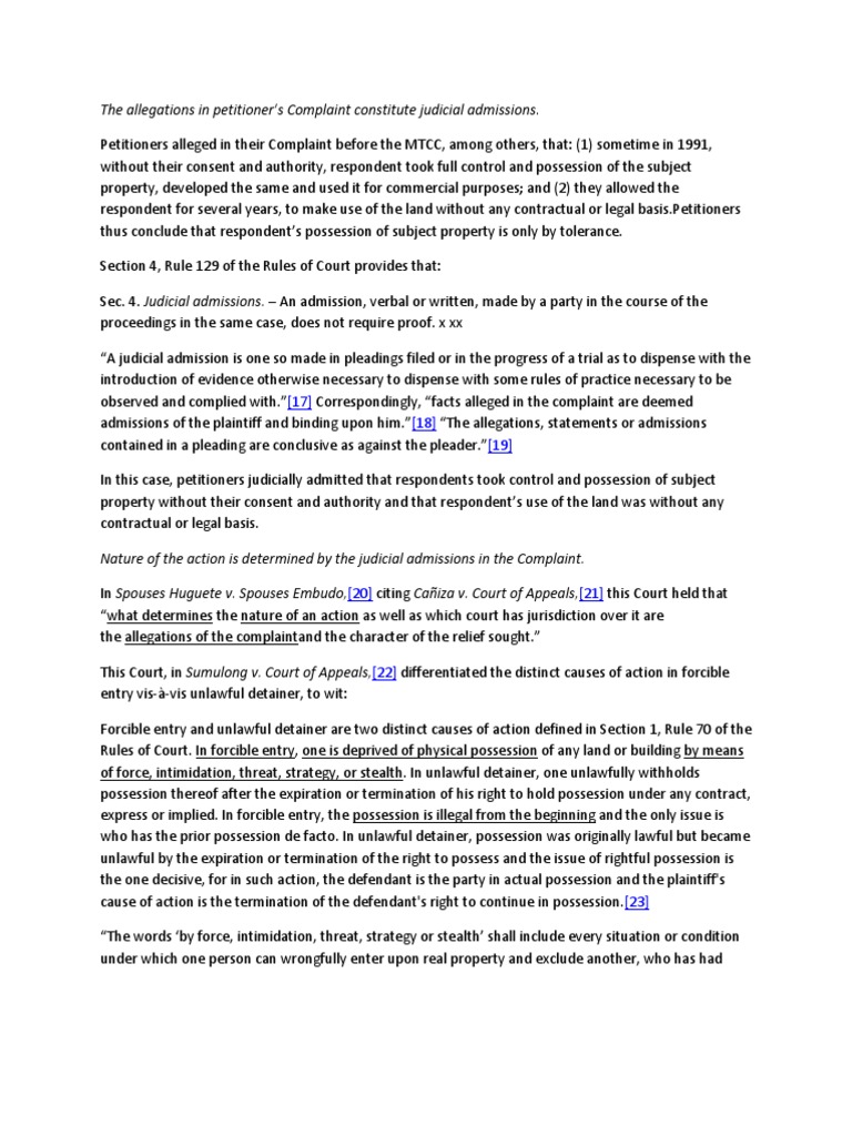 Forcible Entry Case Analysis | PDF | Politics
