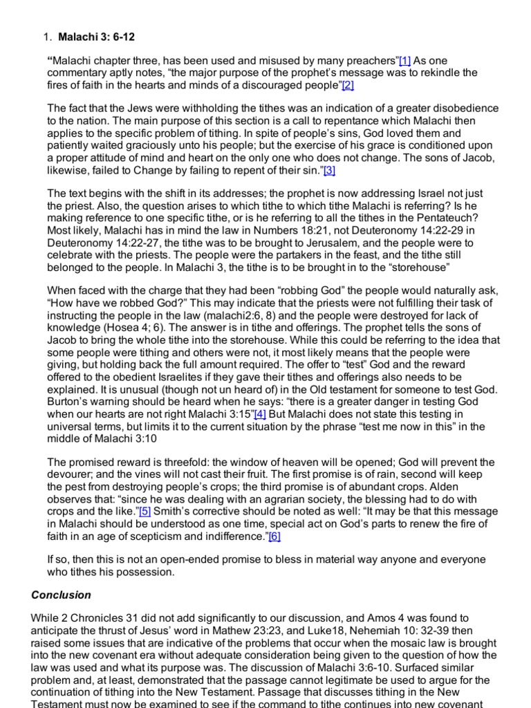 Tithing in Malachi | PDF | Book Of Malachi | Tithe