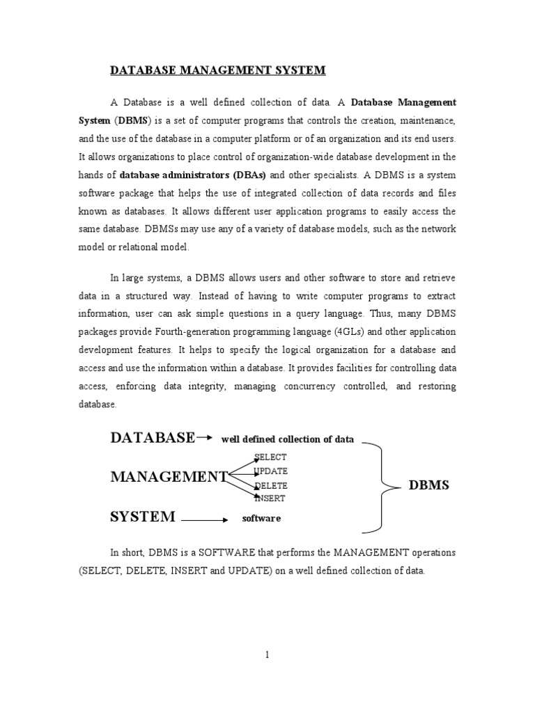 An In-Depth Explanation of Database Management Systems (DBMS) and their ...