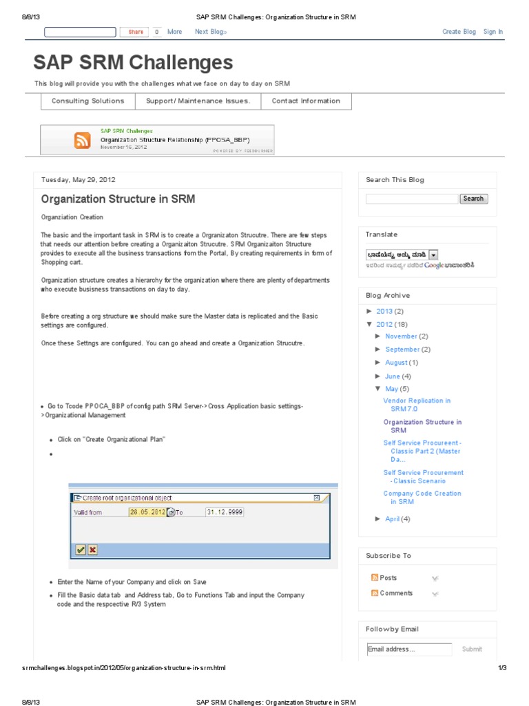 Organization Structure in SRM | PDF | Business
