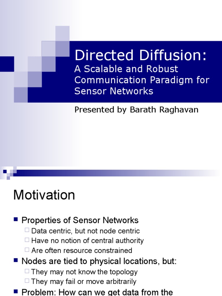 Directed Diffusion | PDF | Network Topology | Wireless Sensor Network