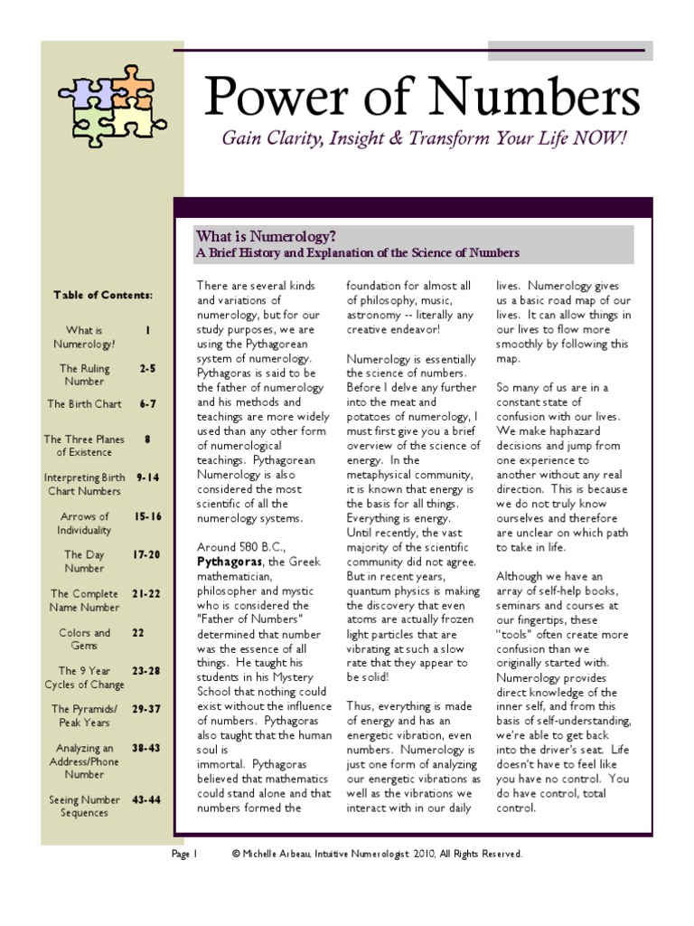 Power of Numbers Manual1 | Pythagoras | Mind