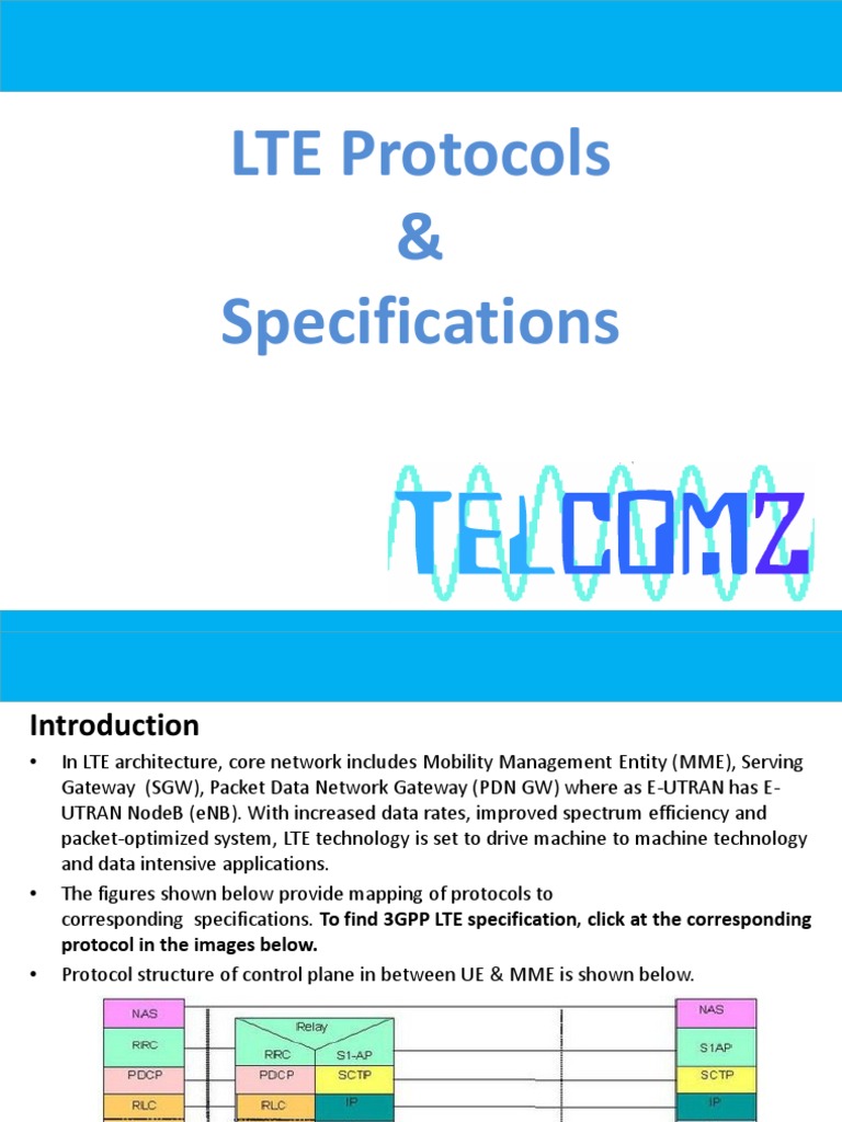Lte Protocols And Specifications Pdf Internet Protocols Networks